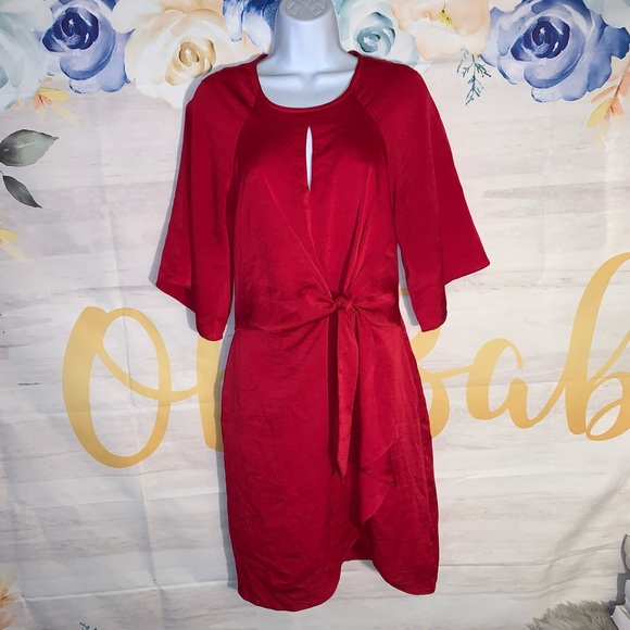 Gabrielle Union | Dresses | Gabrielle Union Red Tie Front Shift Dress ...